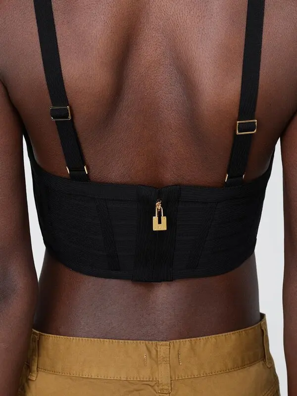 Elisabetta Franchi Stretch Viscose Cropped Top