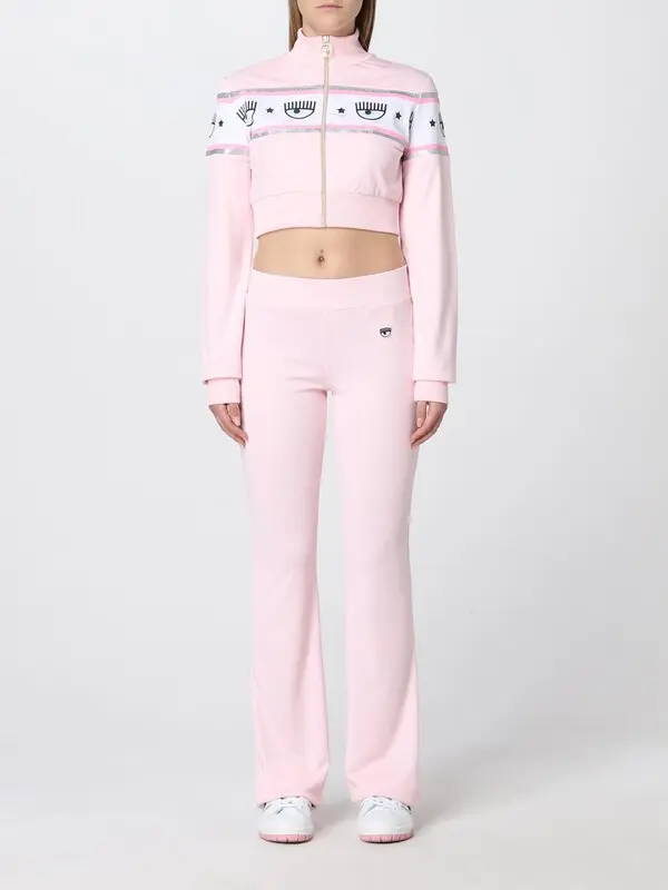 CHIARA FERRAGNI Zip-up Cropped Jacket And Flared Trousers Set
