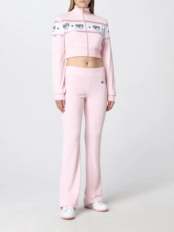 CHIARA FERRAGNI Zip-up Cropped Jacket And Flared Trousers Set
