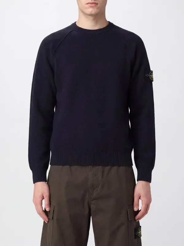 Stone Island Organic Cotton Knit Crewneck Sweater - Navy