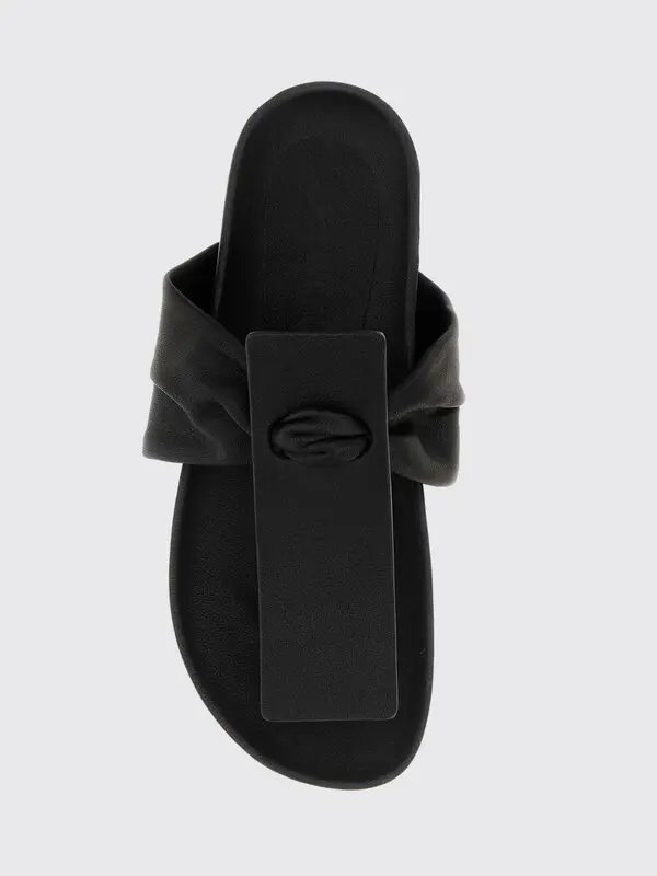 UMA WANG Leather Thong Sandals - Black