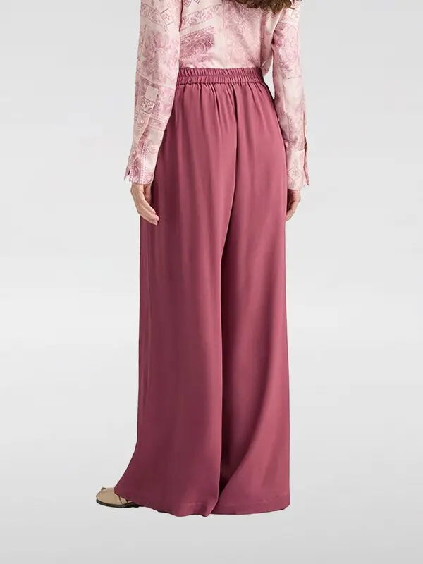 Momoni Silk Blend Wide Leg Trousers - Plum