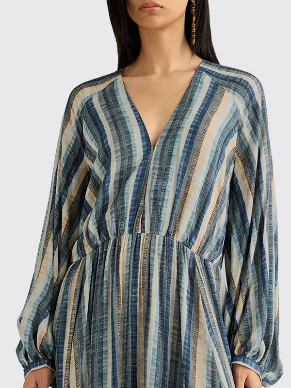 Momoni Striped Viscose Maxi Dress