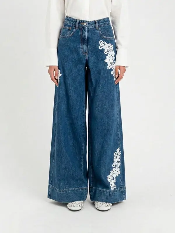 TWINSET Flared Jeans With Embroidery