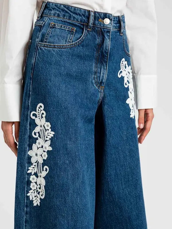 TWINSET Flared Jeans With Embroidery