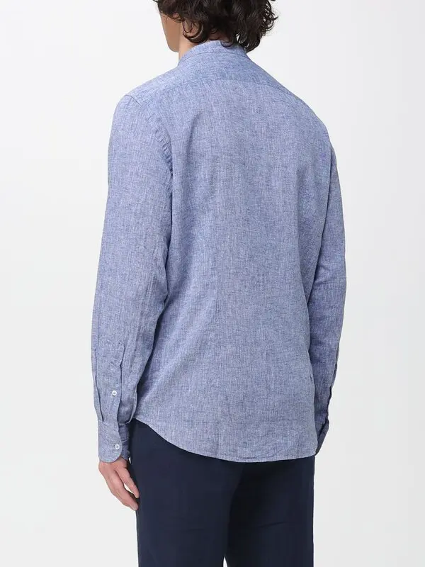 MANUEL RITZ Linen And Cotton Casual Shirt - Denim