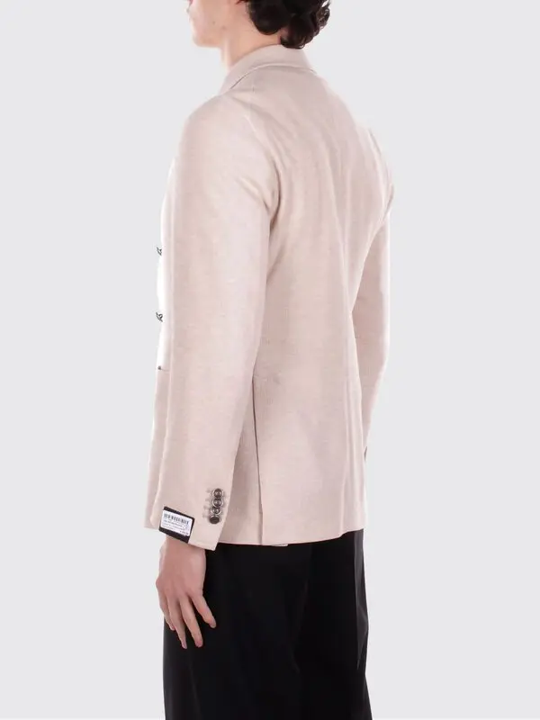 Tagliatore Double Breasted Cotton Blend Blazer - Beige