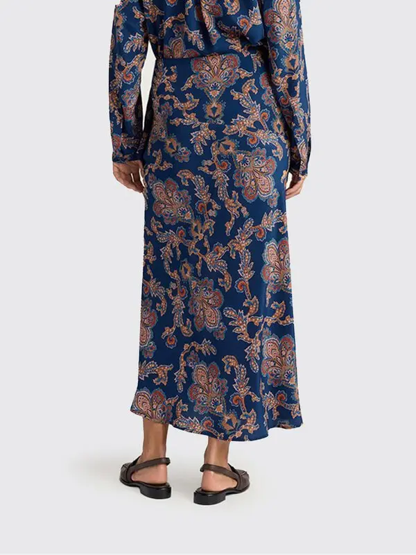 Momoni Long Silk Paisley Skirt