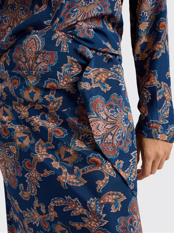 Momoni Long Silk Paisley Skirt