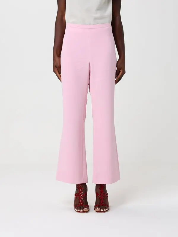 Alberta Ferretti Flared Crêpe Trousers - Pink