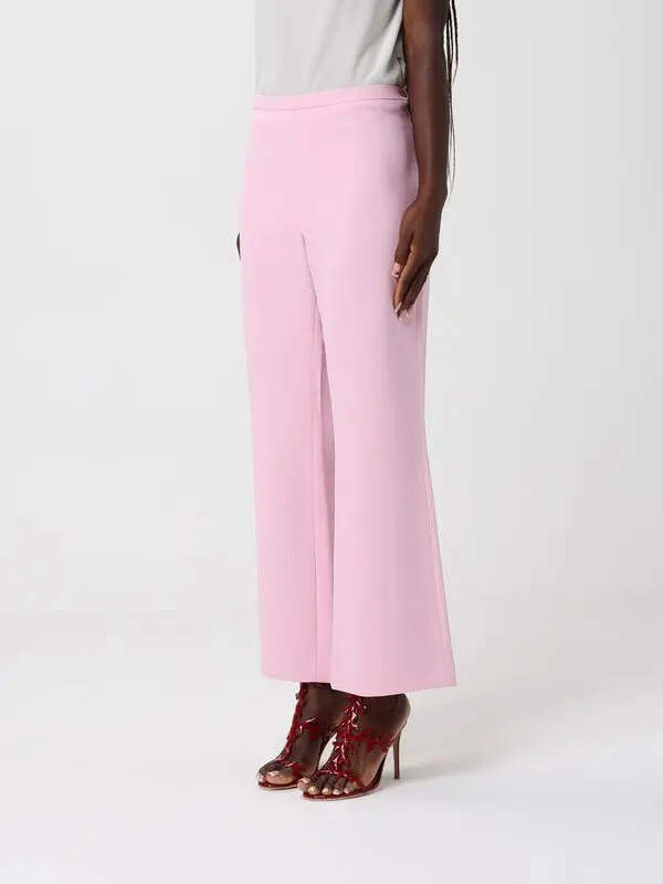 Alberta Ferretti Flared Crêpe Trousers - Pink