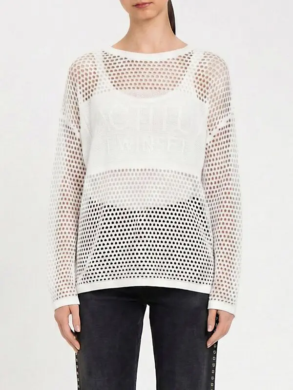 TWINSET Mesh Top With Logo