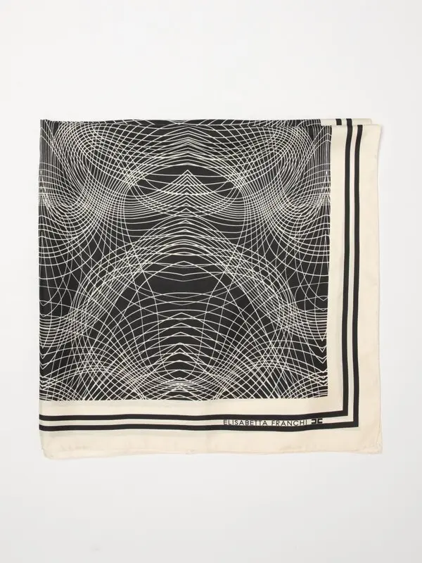 Elisabetta Franchi Printed Silk Scarf - Butter