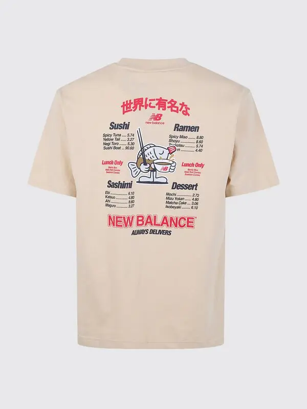 NEW BALANCE Printed Cotton T-shirt - Brown