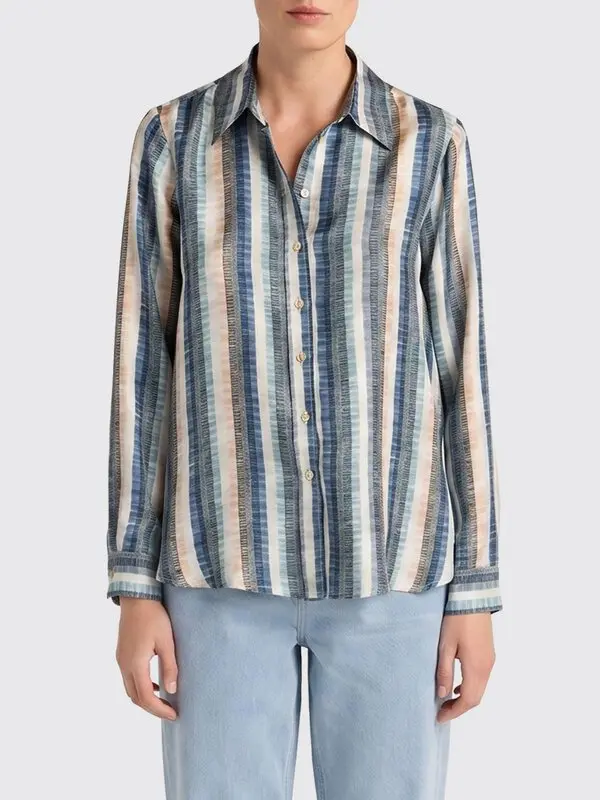 Momoni Silk Shirt With Ethnic Print