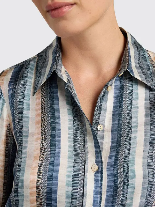 Momoni Silk Shirt With Ethnic Print
