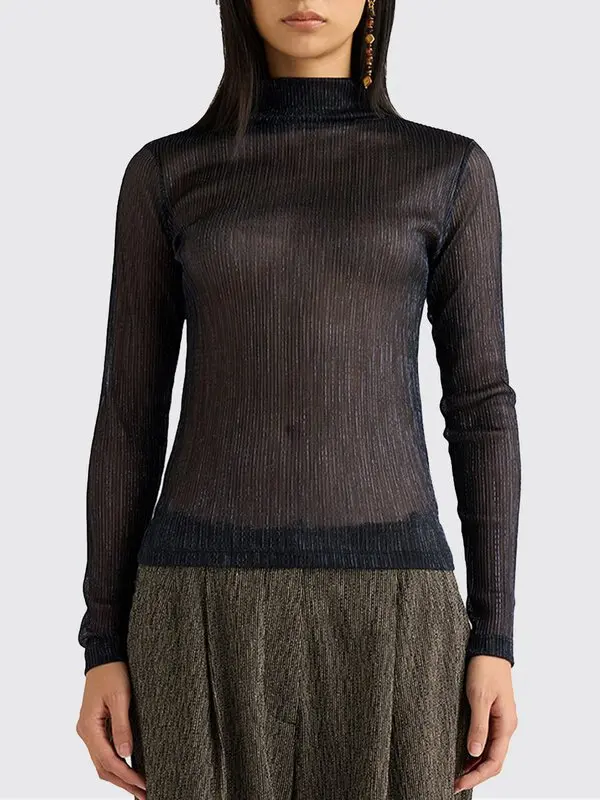 Momoni Polyester Turtleneck Top - Blue