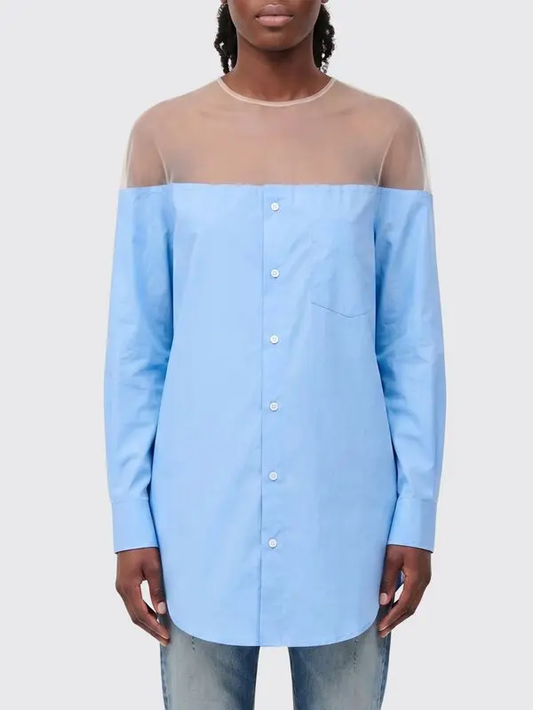 MAISON MARGIELA Sheer Panel Cotton Shirt
