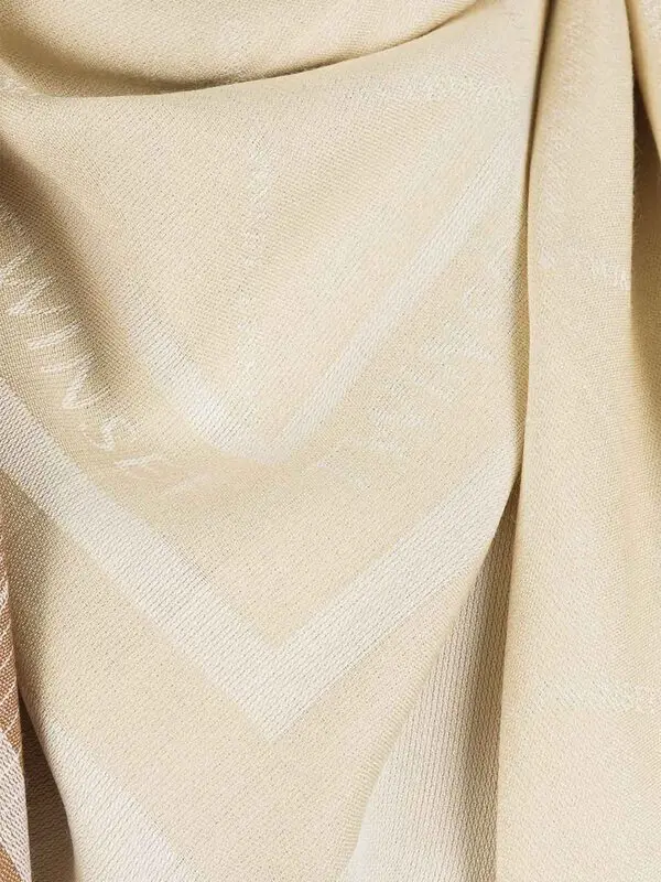 TWINSET Striped Viscose Scarf With Jacquard Logo