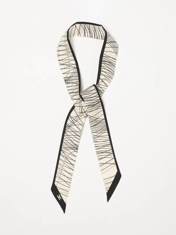 Elisabetta Franchi Printed Silk Bandeau Foulard - Black