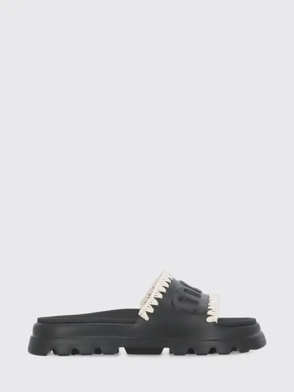 Mou Eva Rubber Sliders - Black
