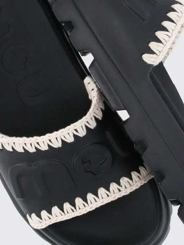 Mou Eva Rubber Sliders - Black