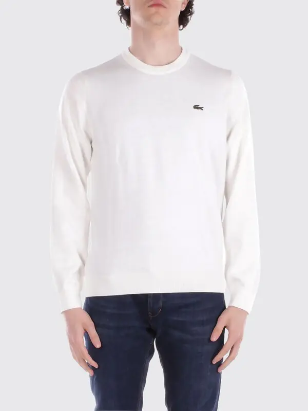 Lacoste Cotton Crew Neck Pullover With Logo - Beige