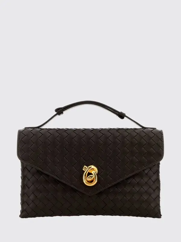 Bottega Veneta Woven Leather Turn Lock Handbag - Fondant/muse Brass