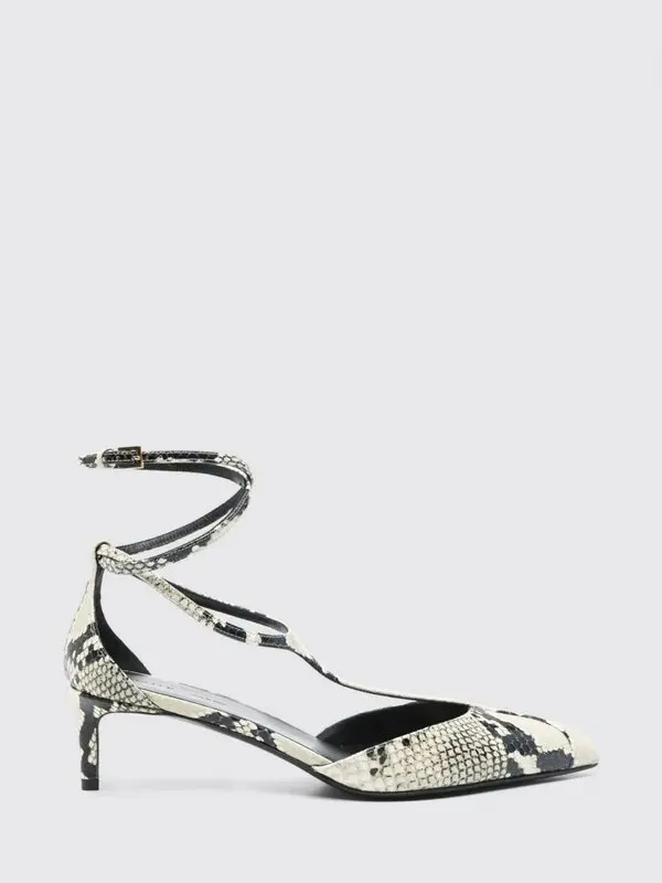 Khaite Mia Python Print Leather Pumps - Nude