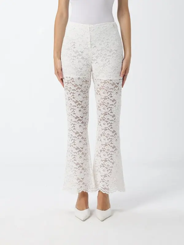 TWINSET Lace Cropped Trousers - White