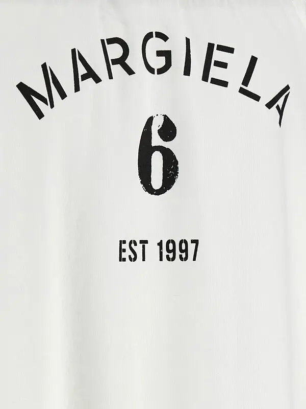 MAISON MARGIELA Cotton Jersey Long Sleeve T-shirt With Logo - White