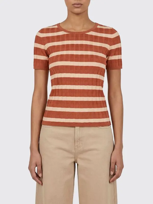 ROBERTO COLLINA Striped Viscose Knit Sweater