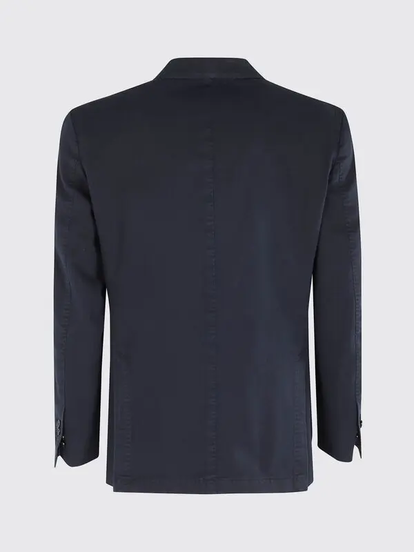 SANTANIELLO Cotton Single-breasted Blazer - Blue