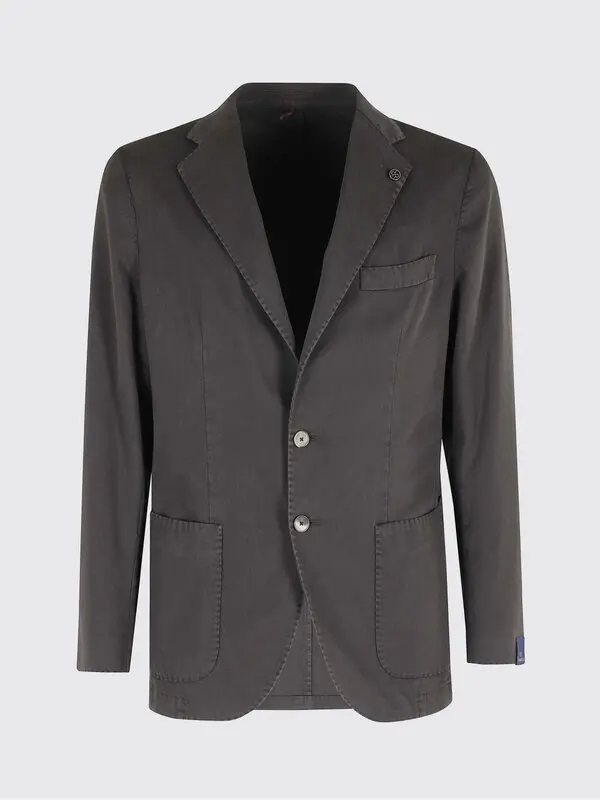 SANTANIELLO Cotton Single-breasted Blazer - Brown
