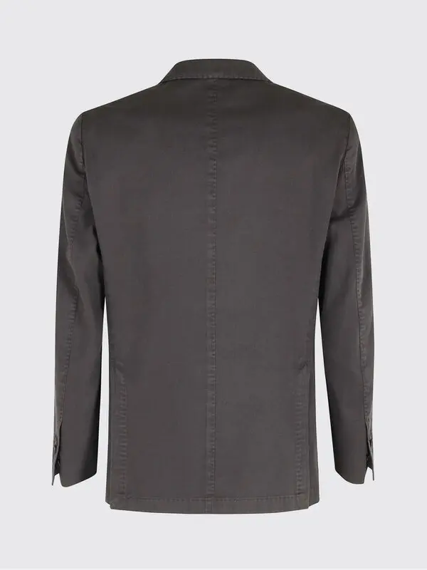 SANTANIELLO Cotton Single-breasted Blazer - Brown