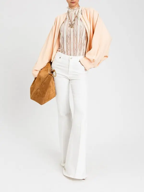 TWINSET Stretch Viscose Bomber Jacket - Peach