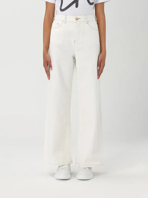 Emporio Armani Wide Leg Jeans With Contrast Stitching