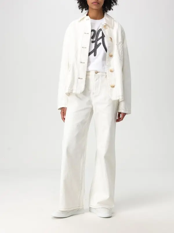 Emporio Armani Wide Leg Jeans With Contrast Stitching