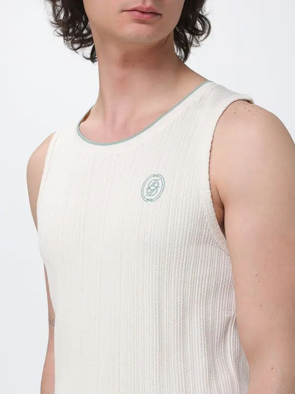 Drole De Monsieur Cotton Tank Top With Logo Detail