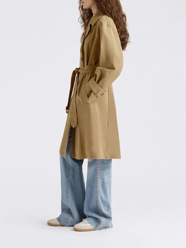 Momoni Double-breasted Cotton Blend Trench Coat
