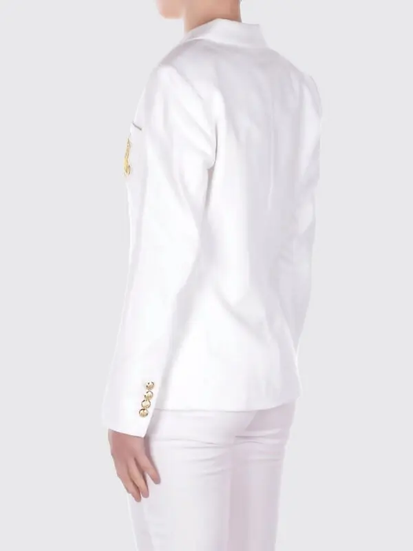 Ralph Lauren Single Breasted Cotton Blend Blazer - White