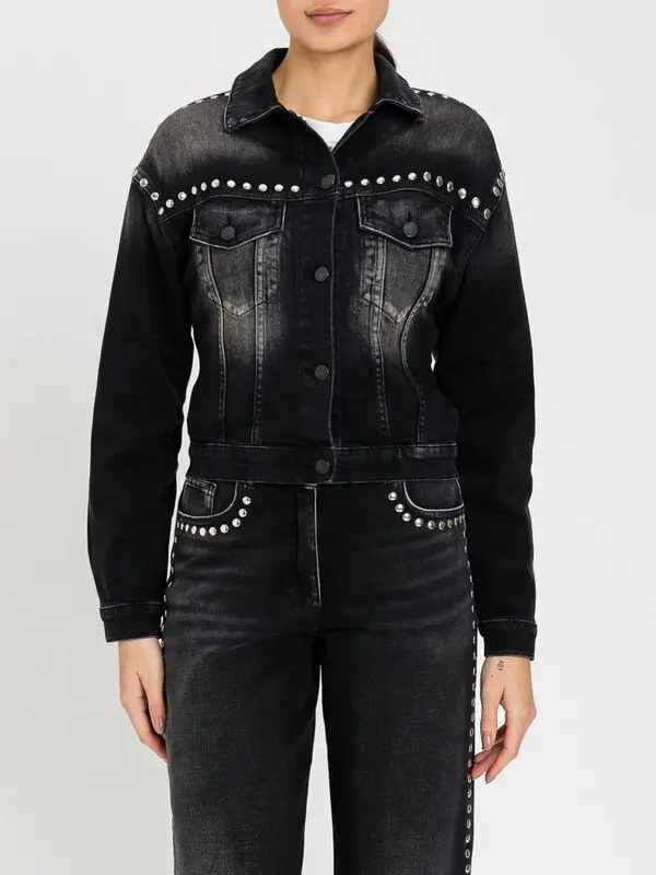 TWINSET Studded Cotton Denim Jacket