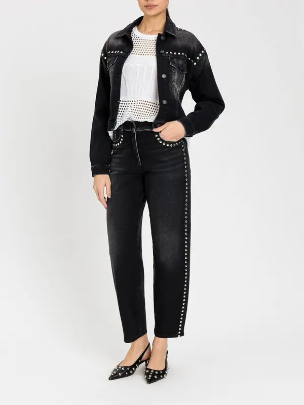 TWINSET Studded Cotton Denim Jacket