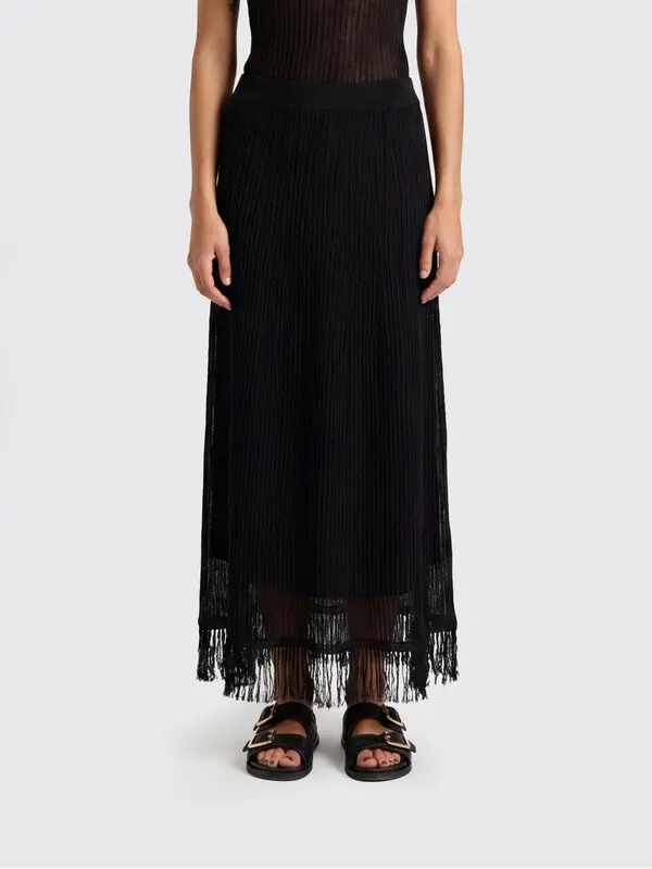 Momoni Viscose Blend Lurex Knit Maxi Skirt