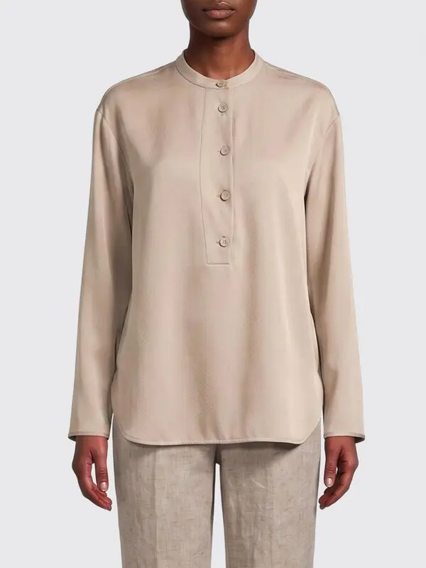 Emporio Armani Mandarin Collar Button-up Blouse