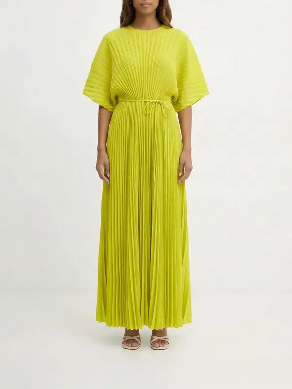 TWINSET Pleated Crêpe Long Kaftan Dress - Green