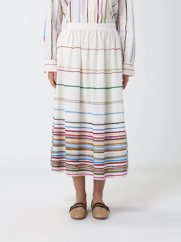 Paul Smith Multi Striped Cotton And Silk Skirt