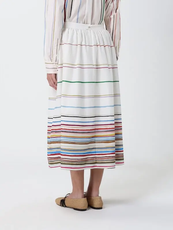 Paul Smith Multi Striped Cotton And Silk Skirt