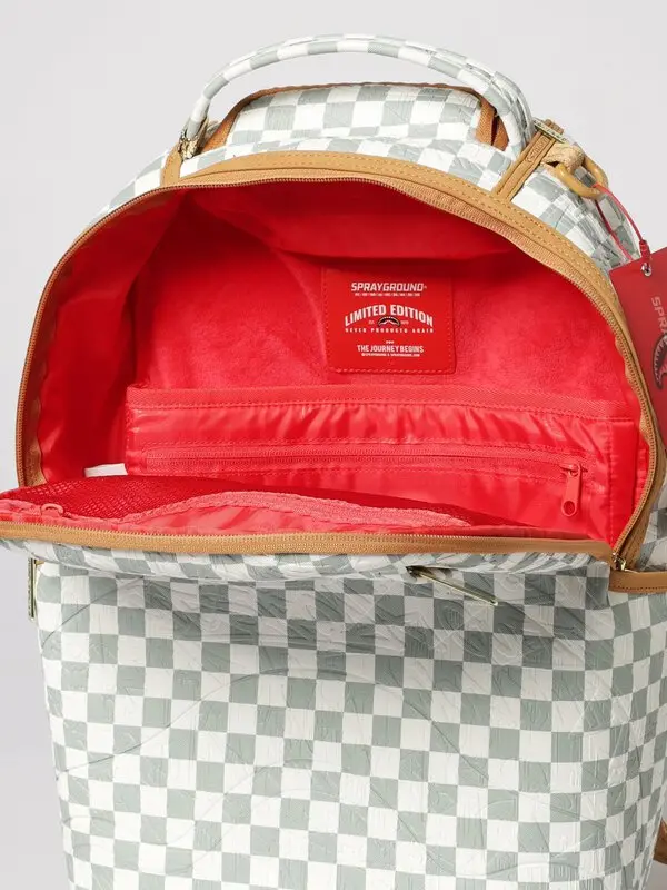 SPRAYGROUND Saffiano Coated Cotton Check Backpack