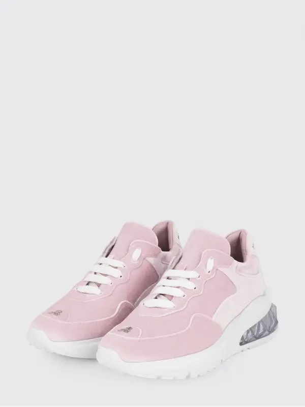 Philipp Plein Low-top Lace-up Sneakers In Leather And Suede With Contrasting Rear Logo - Fuchsia